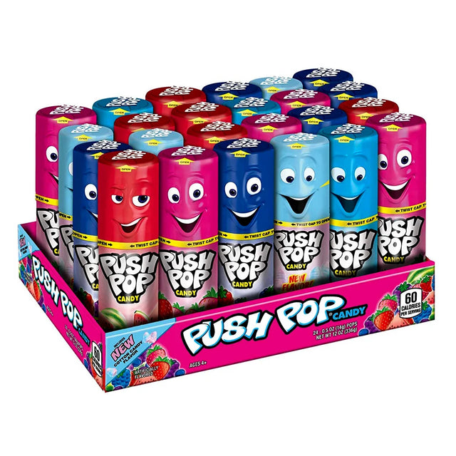 Push Pop Fruit Punch Candy 0.5oz - 24ct – Snack 4 Less